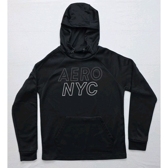 AERO | Shirts | Aero Nyc Mens Black Pullover Hokdie With Drawstrings ...